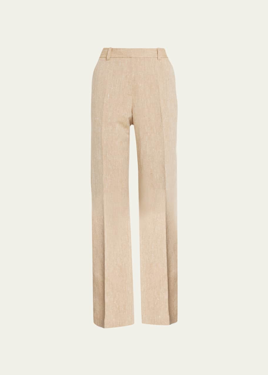 Lafayette 148 New York Gates Straight-Leg Linen-Silk Pants - Bergdorf ...