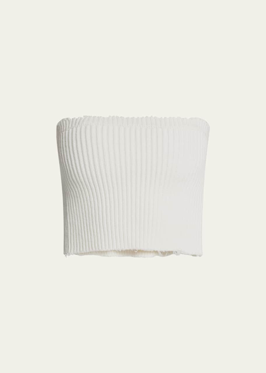 MM6 Maison Margiela Ribbed Tube Top with Raw Trim - Bergdorf Goodman