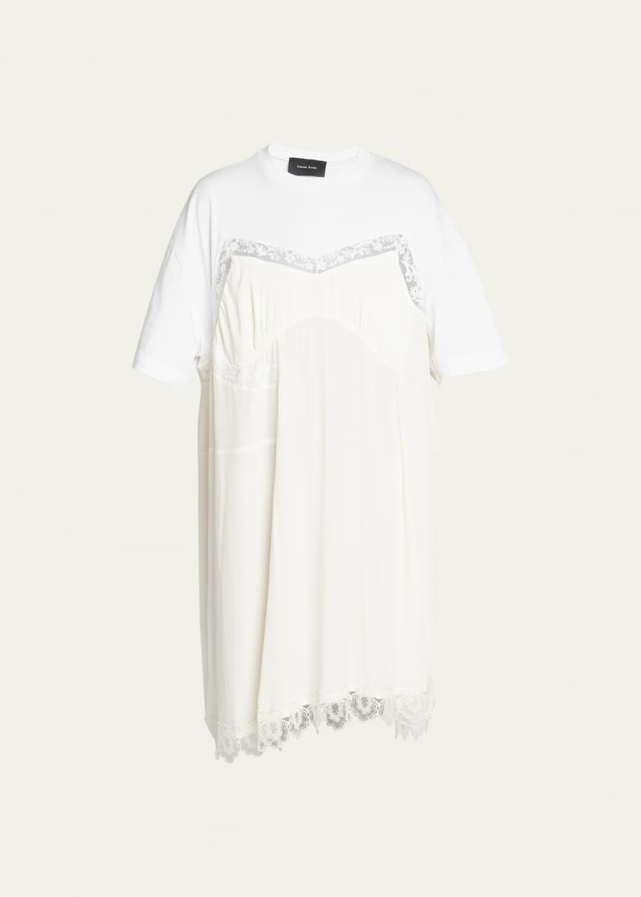 Simone Rocha Mixed-Media Lace-Trim Cami T-Shirt Dress - Bergdorf Goodman