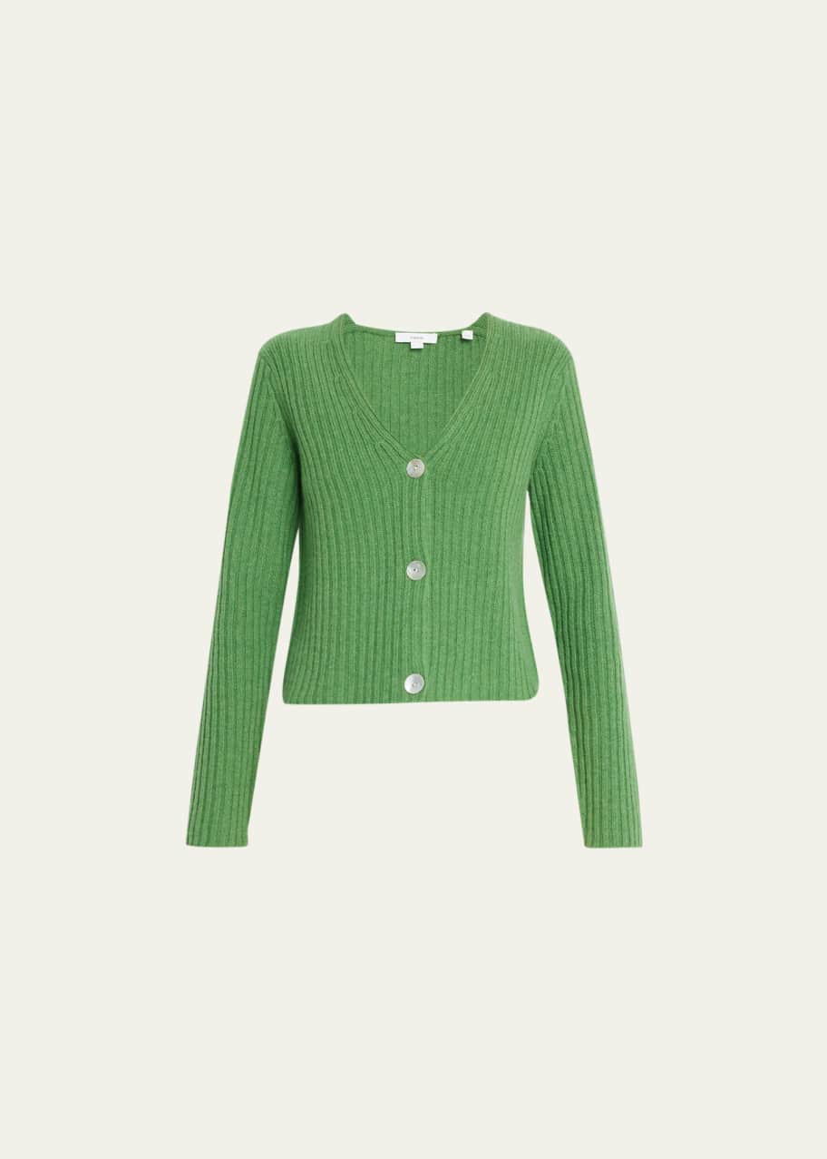 Vince Cashmere Ribbed Button-Front Cardigan - Bergdorf Goodman