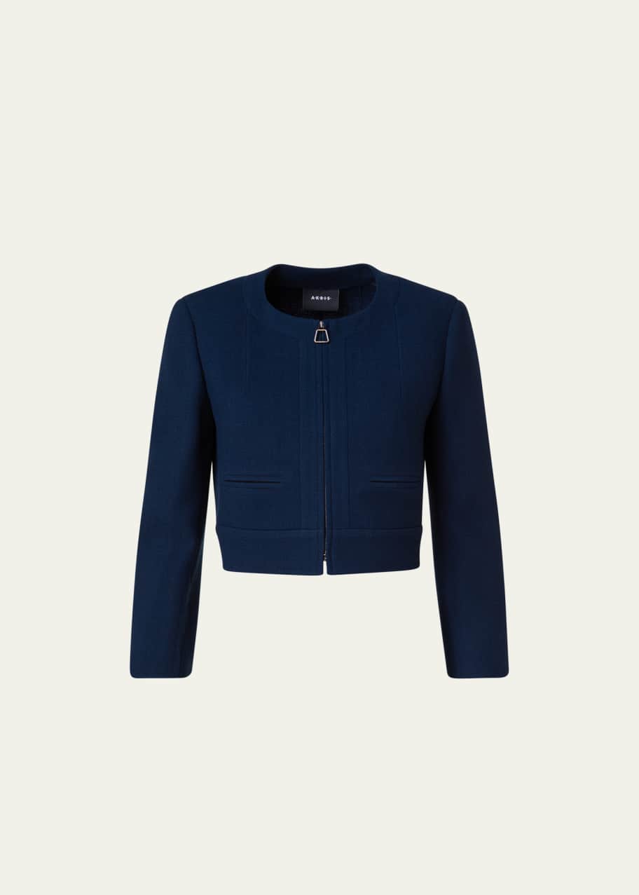 Akris Crepe Wool Zip-Up Short Jacket - Bergdorf Goodman
