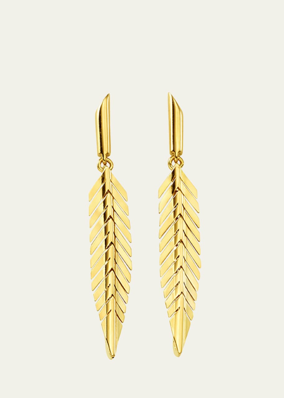 CADAR 18K Yellow Gold Small Feather Drop Earrings - Bergdorf Goodman