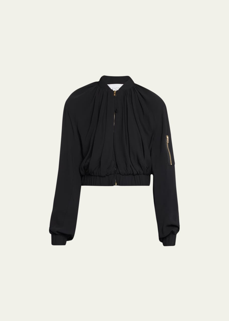 AZ Factory Draped Crepe Bomber Jacket - Bergdorf Goodman