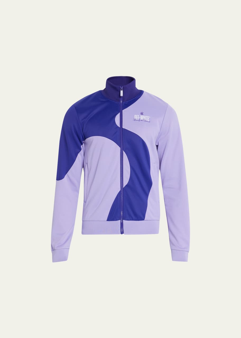 Off-White Men's Swirl Colorblock Jersey Track Jacket - Bergdorf Goodman