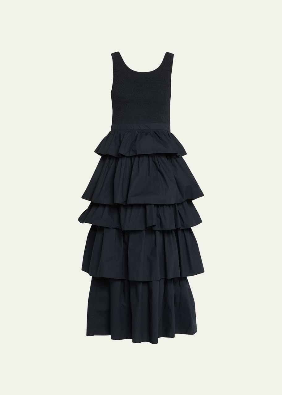 Rhode Nia Sleeveless Tiered-Ruffle Cotton Maxi Dress - Bergdorf Goodman