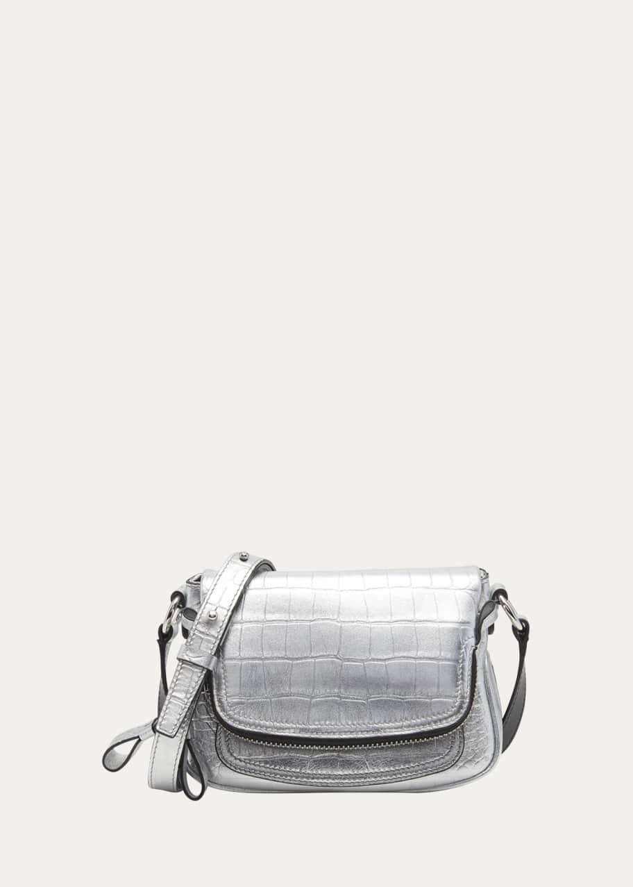 TOM FORD Jennifer Mini Crossbody in Metallic Stamped Croc Leather ...