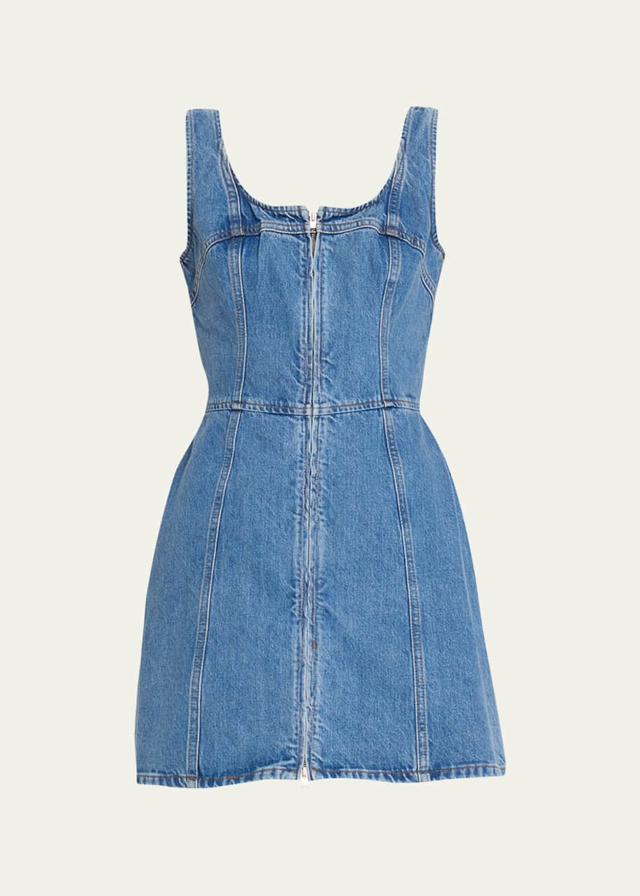 FRAME Denim Zip-Front Mini Dress - Bergdorf Goodman