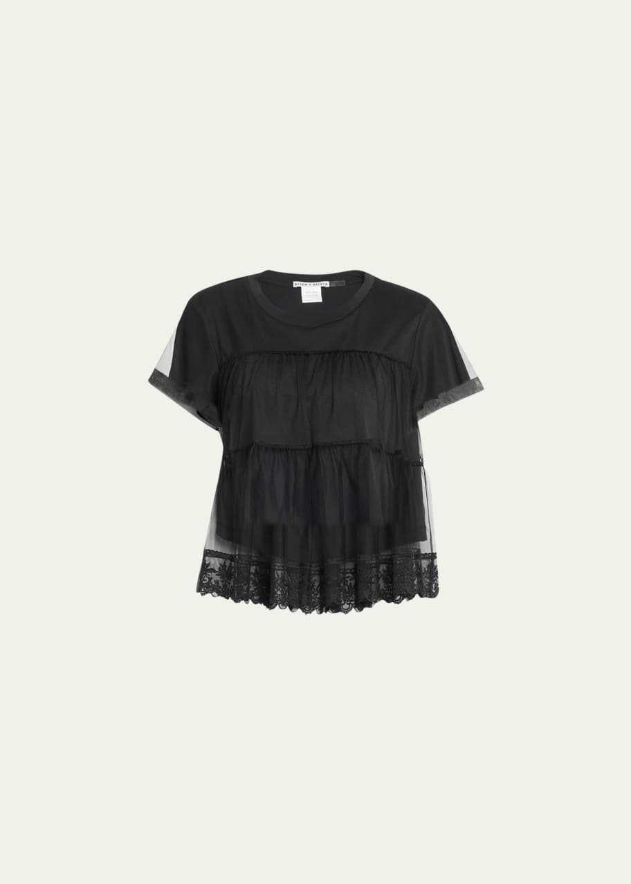 ALICE + OLIVIA Dreema Tiered Lace Combo Top - Bergdorf Goodman