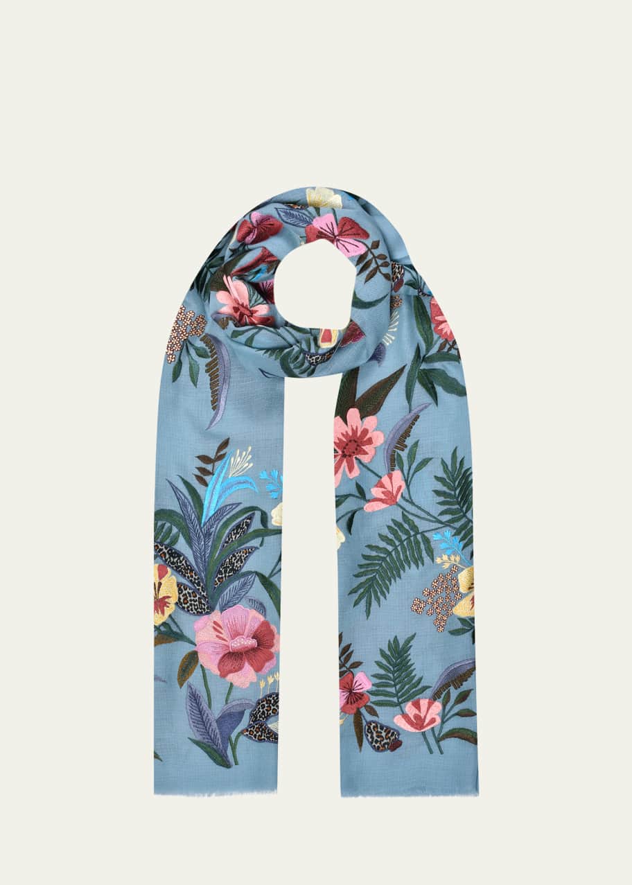 Janavi India Jungle Life Merino Wool-Blend Scarf - Bergdorf Goodman