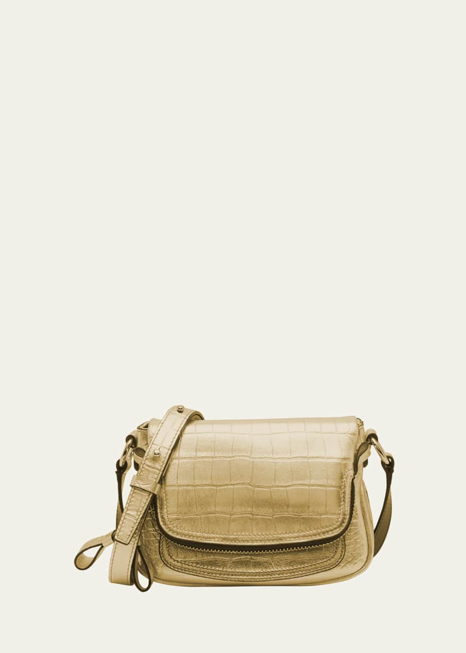 TOM FORD Jennifer Mini Metallic Croc-Embossed Crossbody Bag - Bergdorf ...