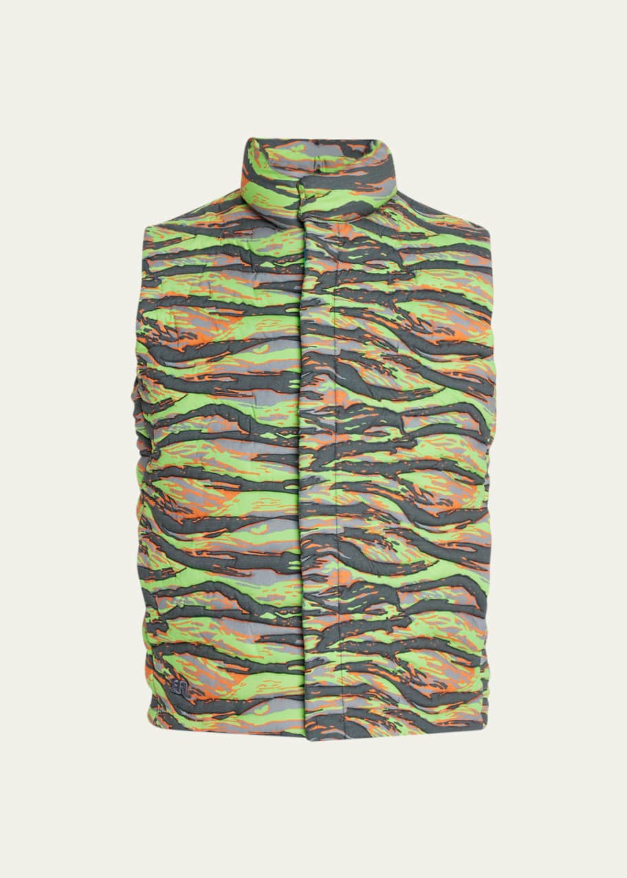ERL Men's Tiger Stripe Raver Puffer Vest - Bergdorf Goodman