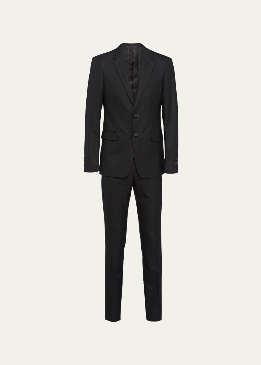 Prada Men's Chevron Wool-Blend Suit - Bergdorf Goodman