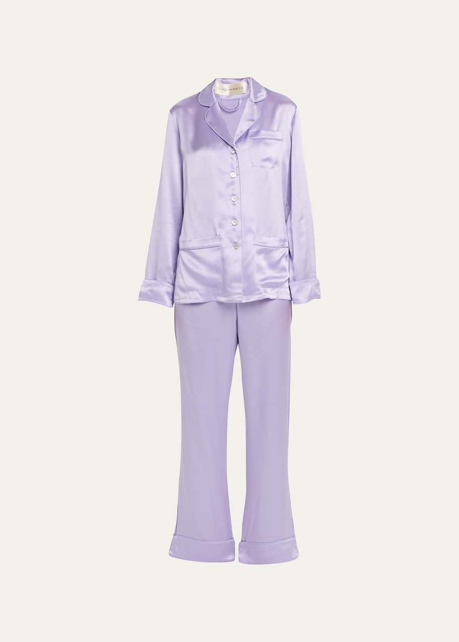 Olivia von Halle Coco Button-Down Silk Pajama Set - Bergdorf Goodman