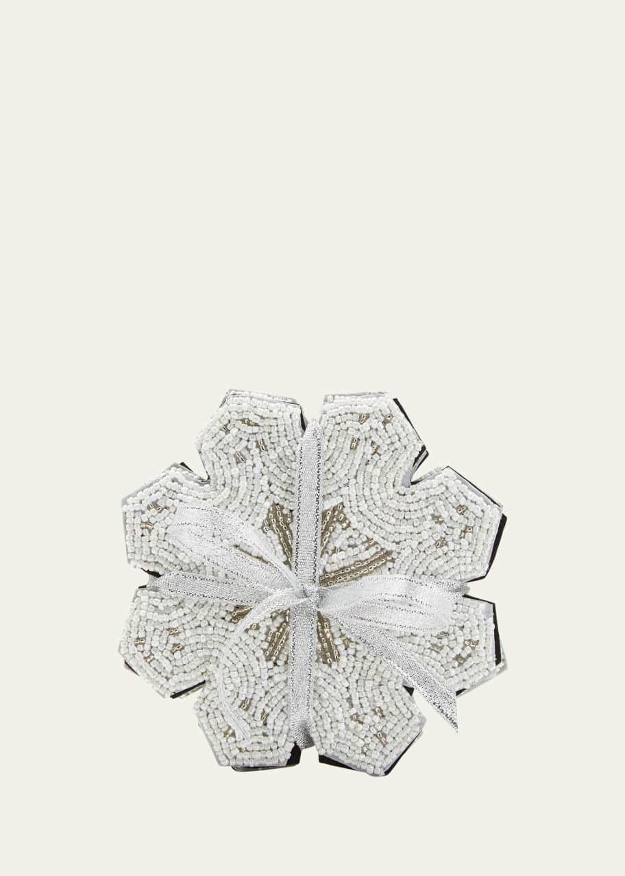 silver snowflake coasters