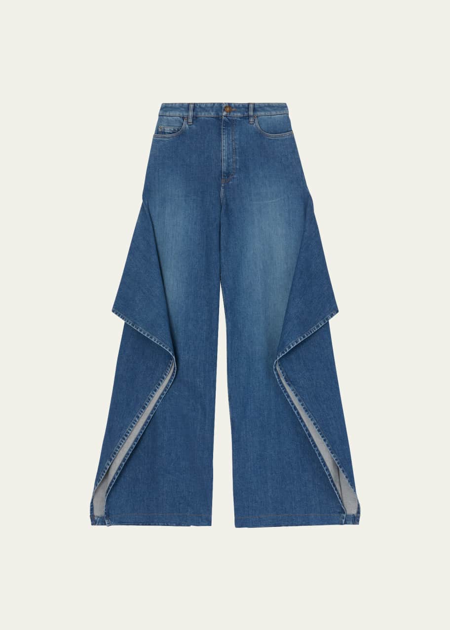 Burberry Wing-Panel Denim Pants - Bergdorf Goodman