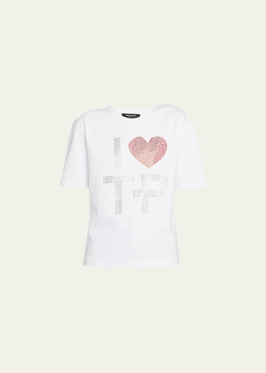 Theophilio I Love TP Rhinestone T-Shirt - Bergdorf Goodman