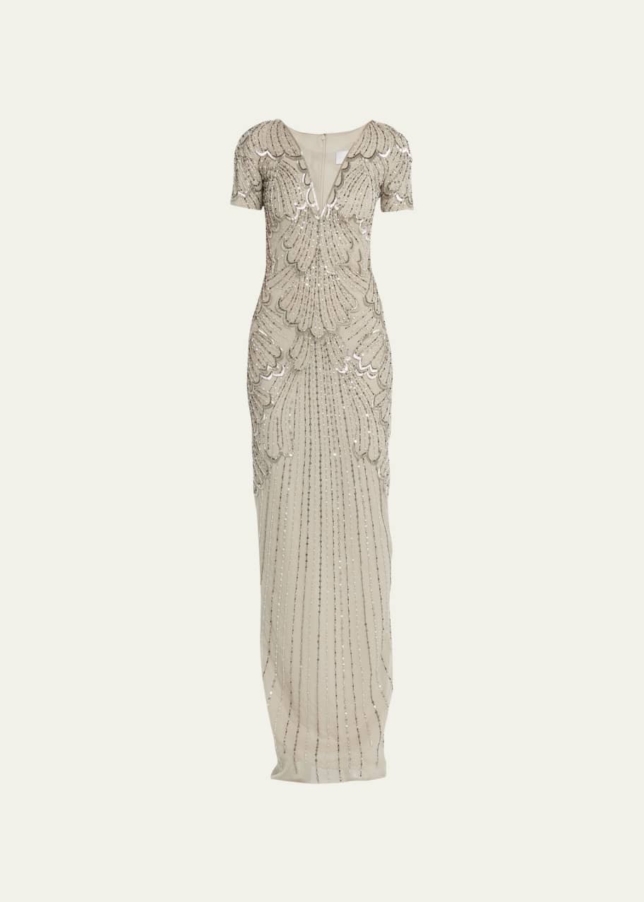 Pamella Roland Bead-Embellished Tulle Column Gown - Bergdorf Goodman