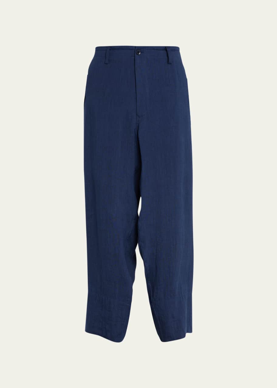 Yohji Yamamoto Men's Linen-Ramie Pants with Gathered Waist - Bergdorf ...
