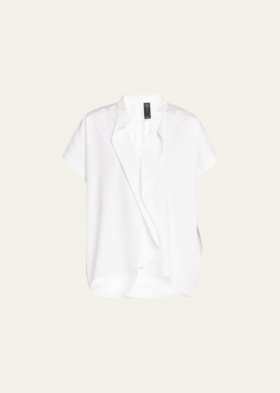 Zero + Maria Cornejo Fin Gaban Ruffle-Neck Shirt - Bergdorf Goodman