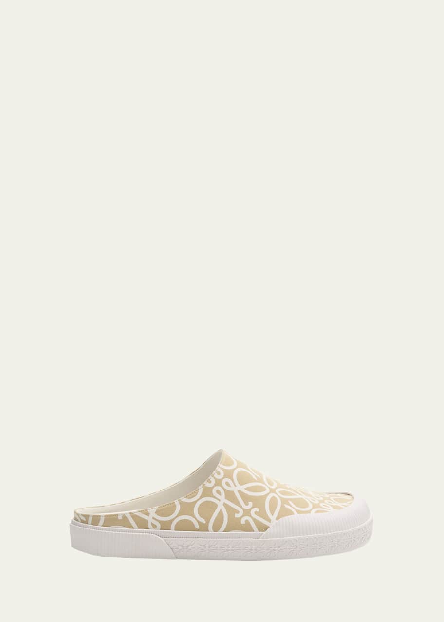 Loewe Men's Terra Allover Anagram Mule Slides - Bergdorf Goodman