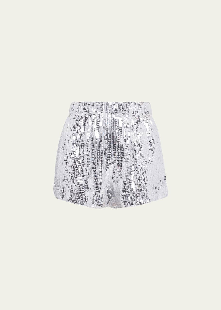 silver sequins shorts