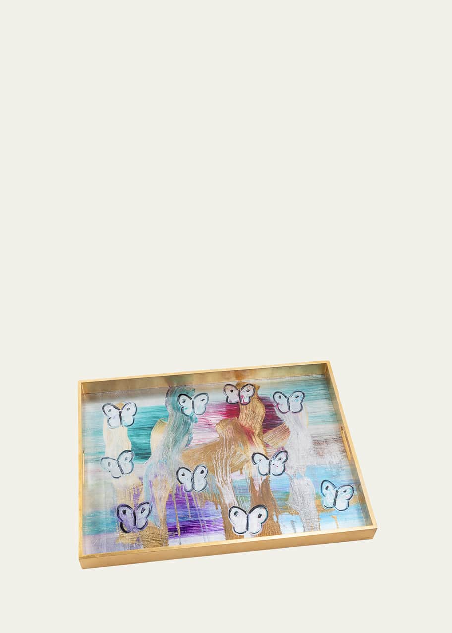 Hunt Slonem Whirlwind Butterflies Large Tray - Bergdorf Goodman