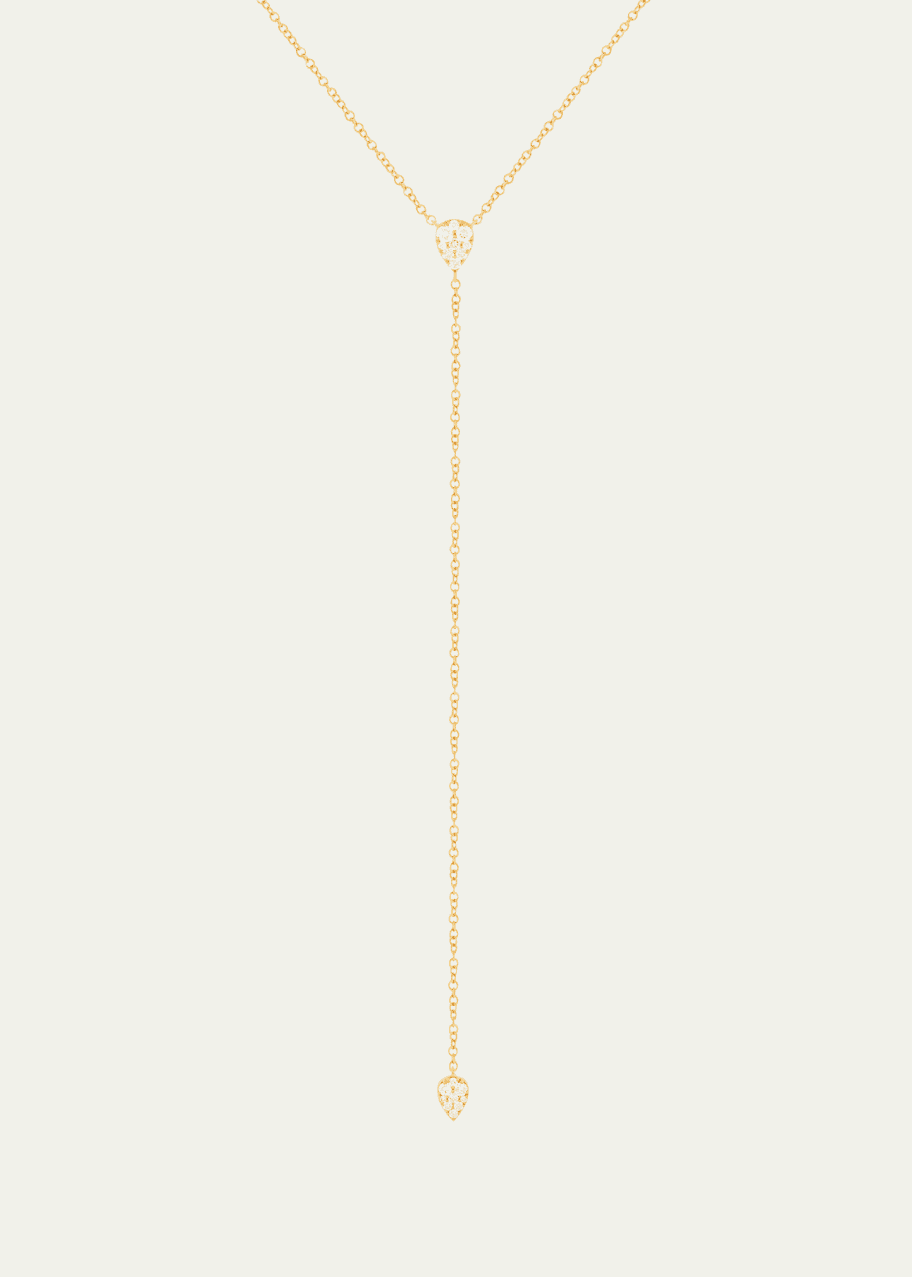 EF Collection 14k Gold Diamond Teardrop Lariat Necklace - Bergdorf Goodman