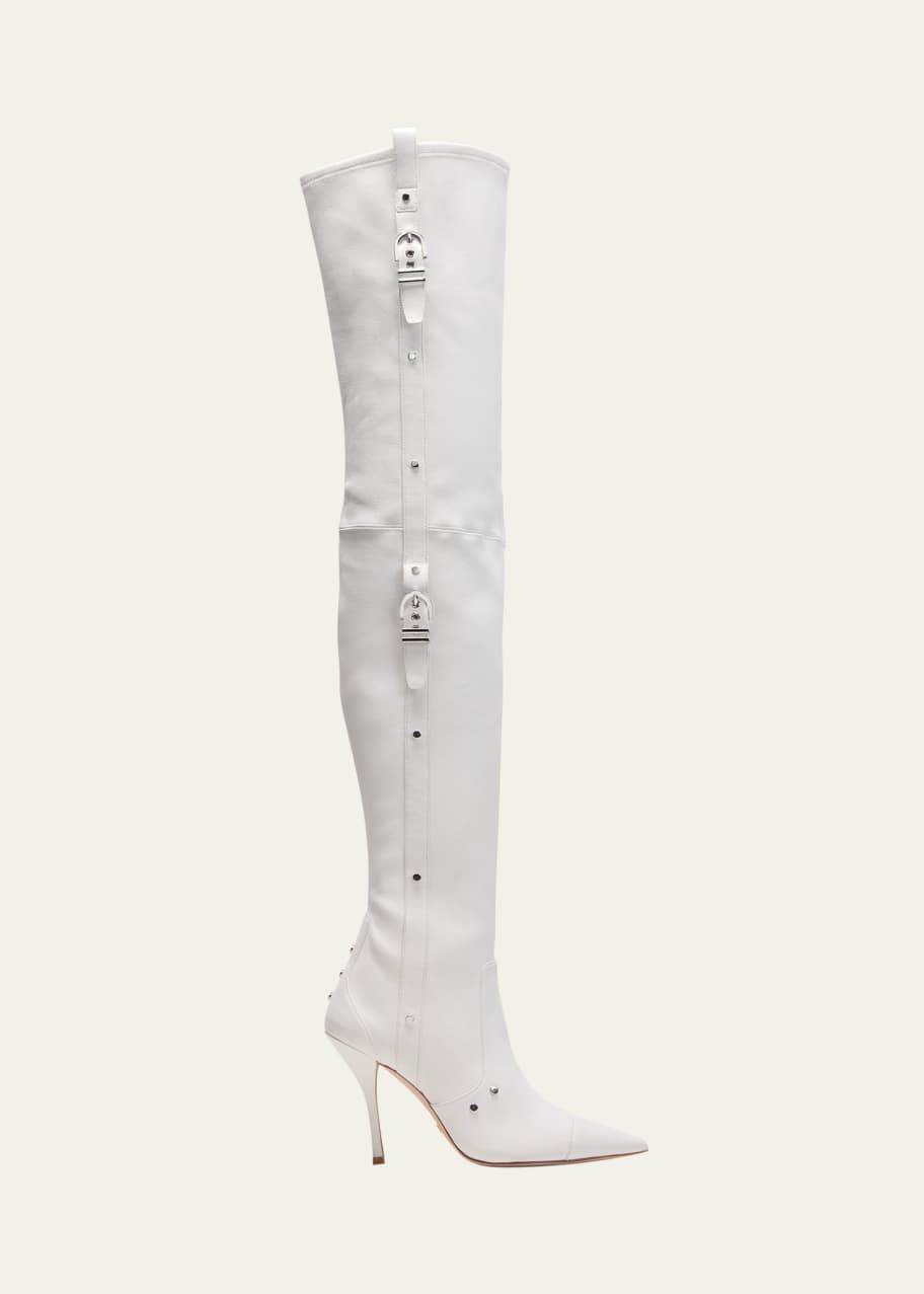 Stuart Weitzman Ultrastuart Maverick Over-The-Knee Stretch Leather ...