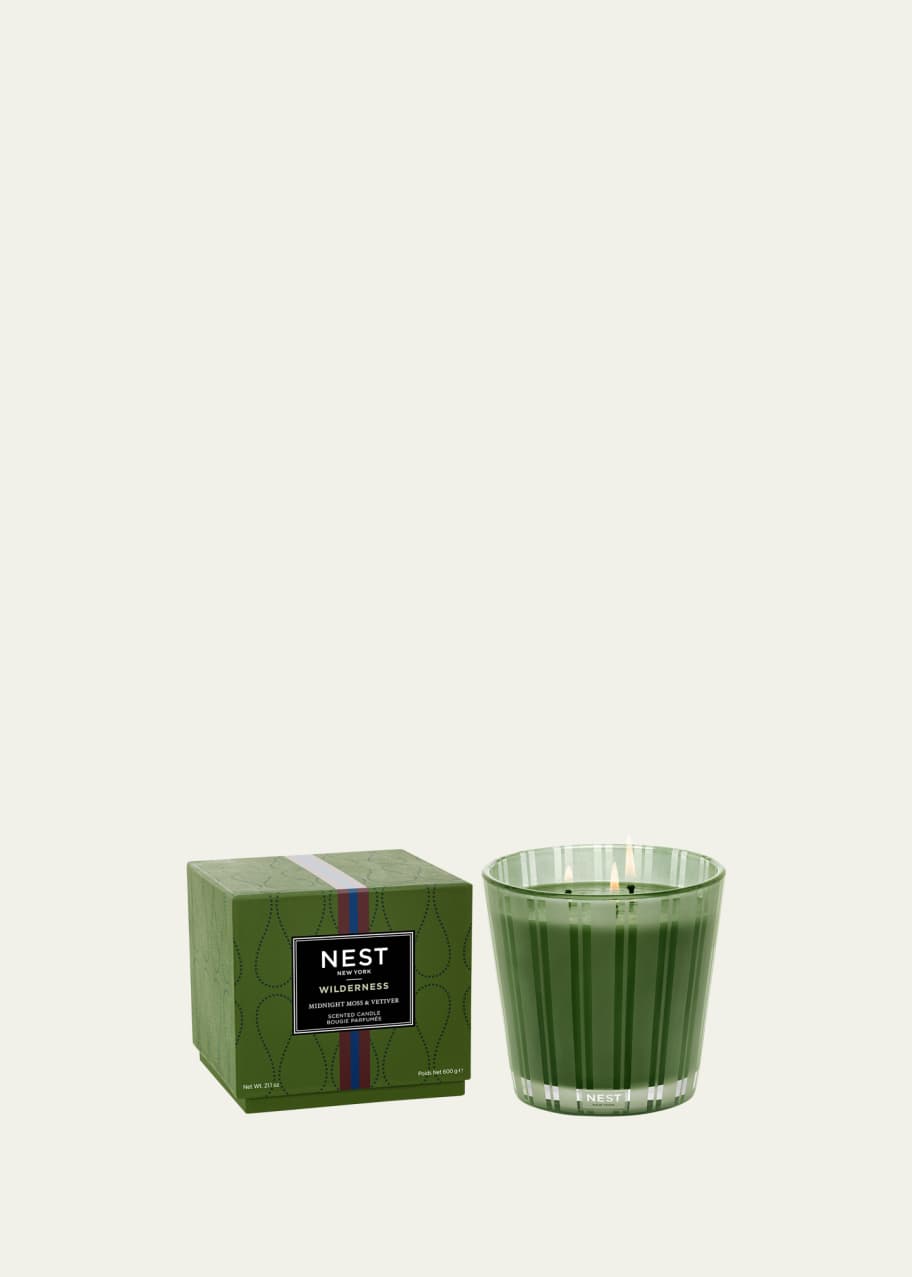 NEST New York Wilderness Midnight Moss and Vetiver 3-Wick Candle, 21.2 ...