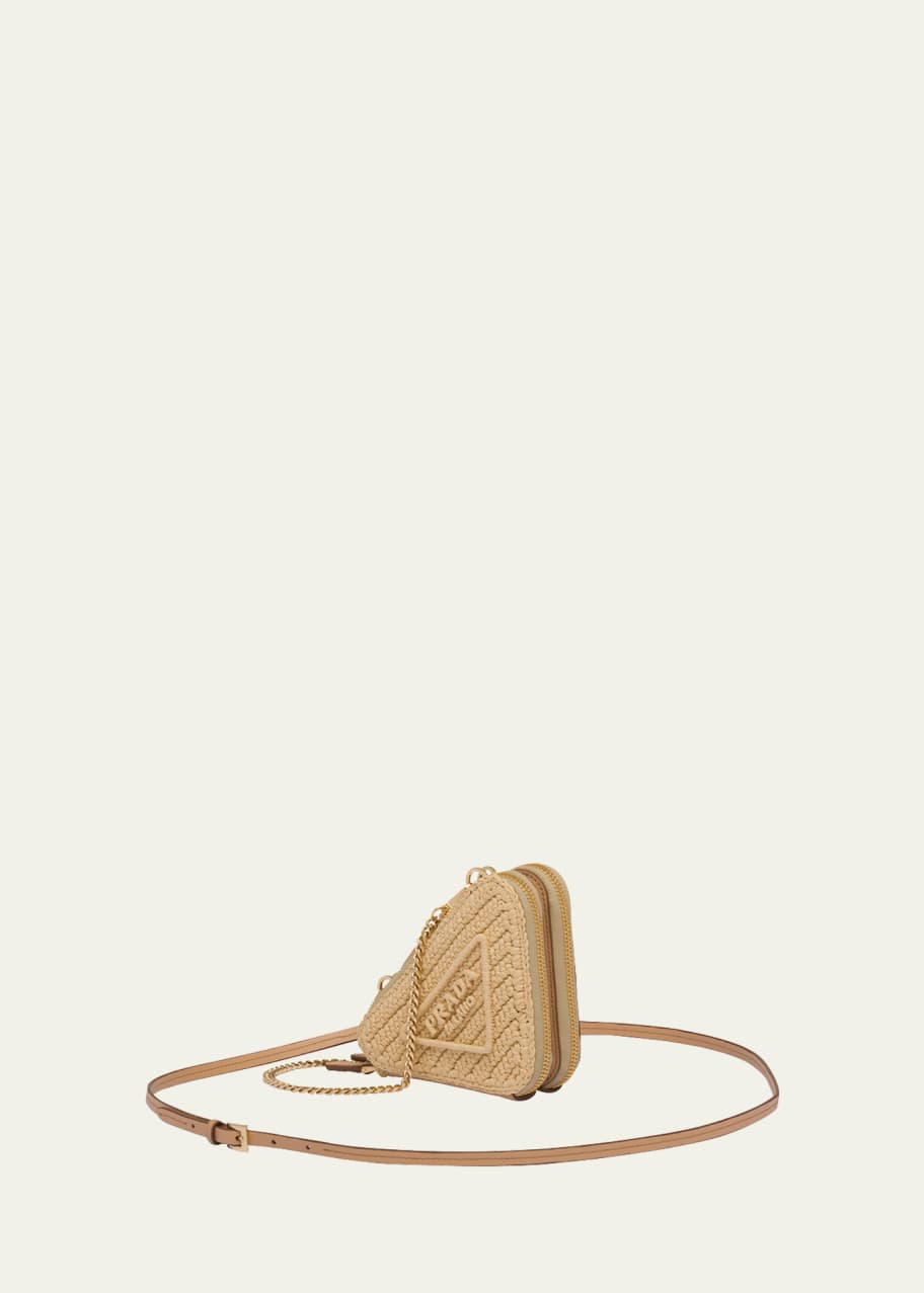Prada Mini Triangle Raffia Top-Handle Bag - Bergdorf Goodman