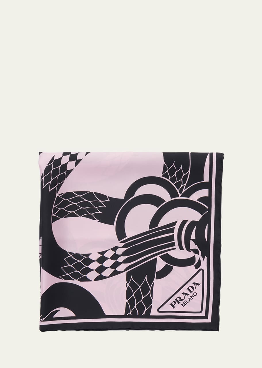 Prada Snake-Print Silk Scarf - Bergdorf Goodman