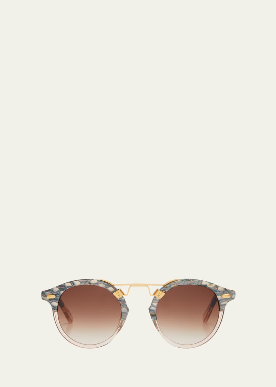 KREWE St. Louis Round Gradient Acetate Aviator Sunglasses - Bergdorf ...