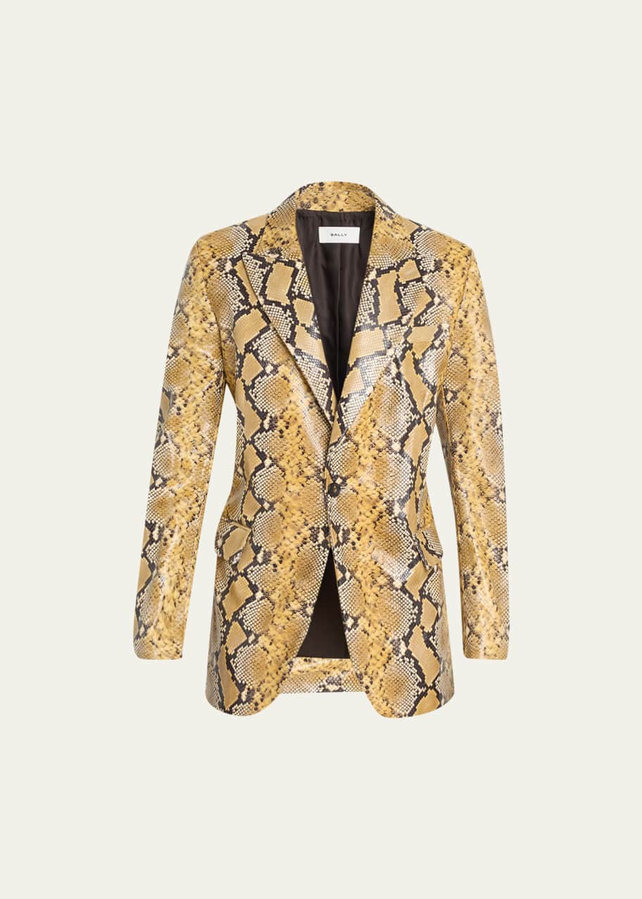 Bally Men's Snake-Print Leather Blazer - Bergdorf Goodman