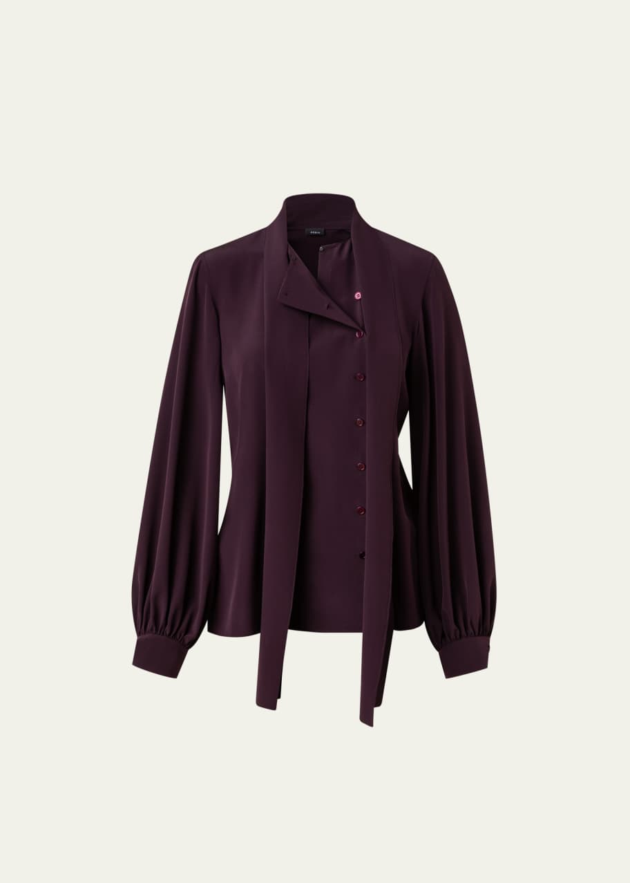 Akris Asymmetrical Button Up Silk Blouse - Bergdorf Goodman