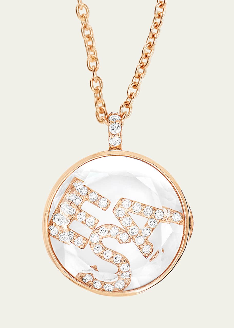 Moritz Glik 18K Rose Gold 3 Initial Locket Necklace with Diamonds and ...