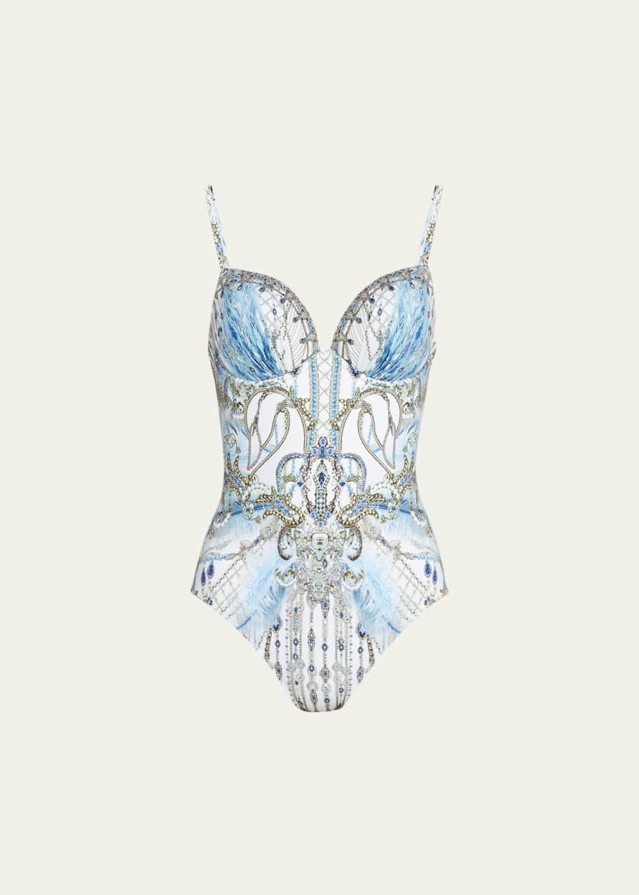 Camilla Moon And Back Moulded Plunge One Piece Swimsuit Bergdorf Goodman