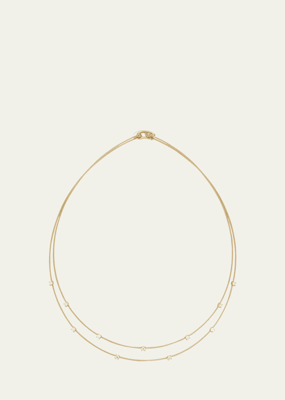 Paul Morelli 18K Yellow Gold Double Wire Necklace with Diamonds ...