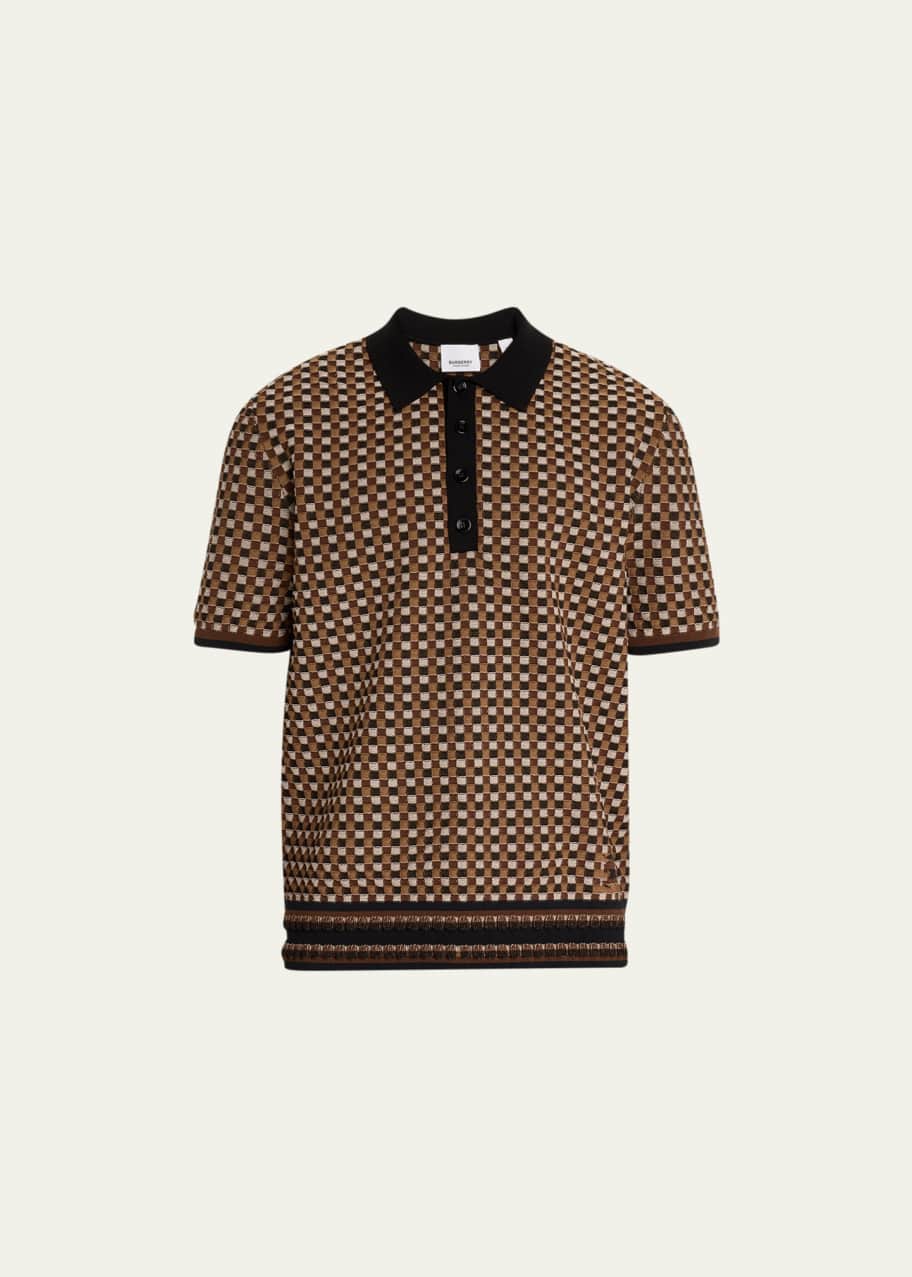 Burberry Men s Textured Check Polo Shirt Bergdorf Goodman