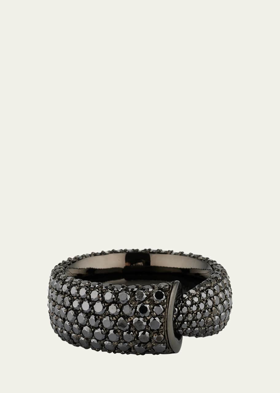 Vhernier Calla 18K White Gold One Ring with Black Diamonds - Bergdorf ...