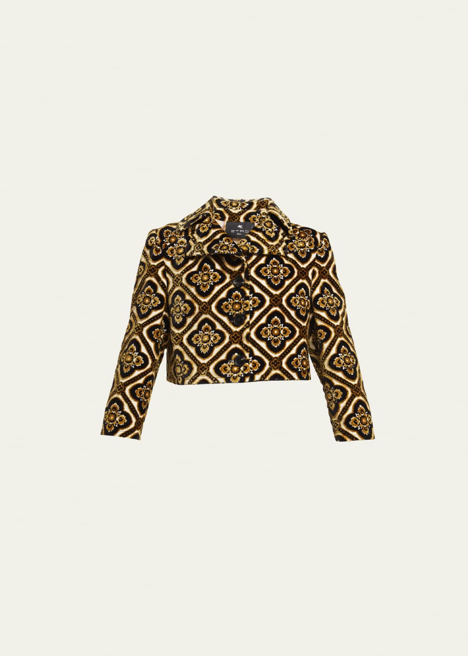 Etro Tapestry Patterned Cropped Velvet Jacket - Bergdorf Goodman