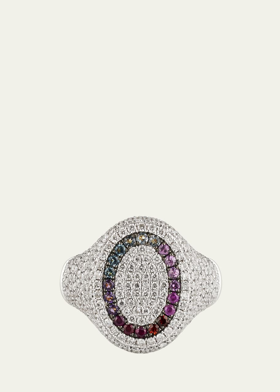 TYPE JEWELRY The 6th Rainbow Diamond Pave Signet Ring - Bergdorf Goodman