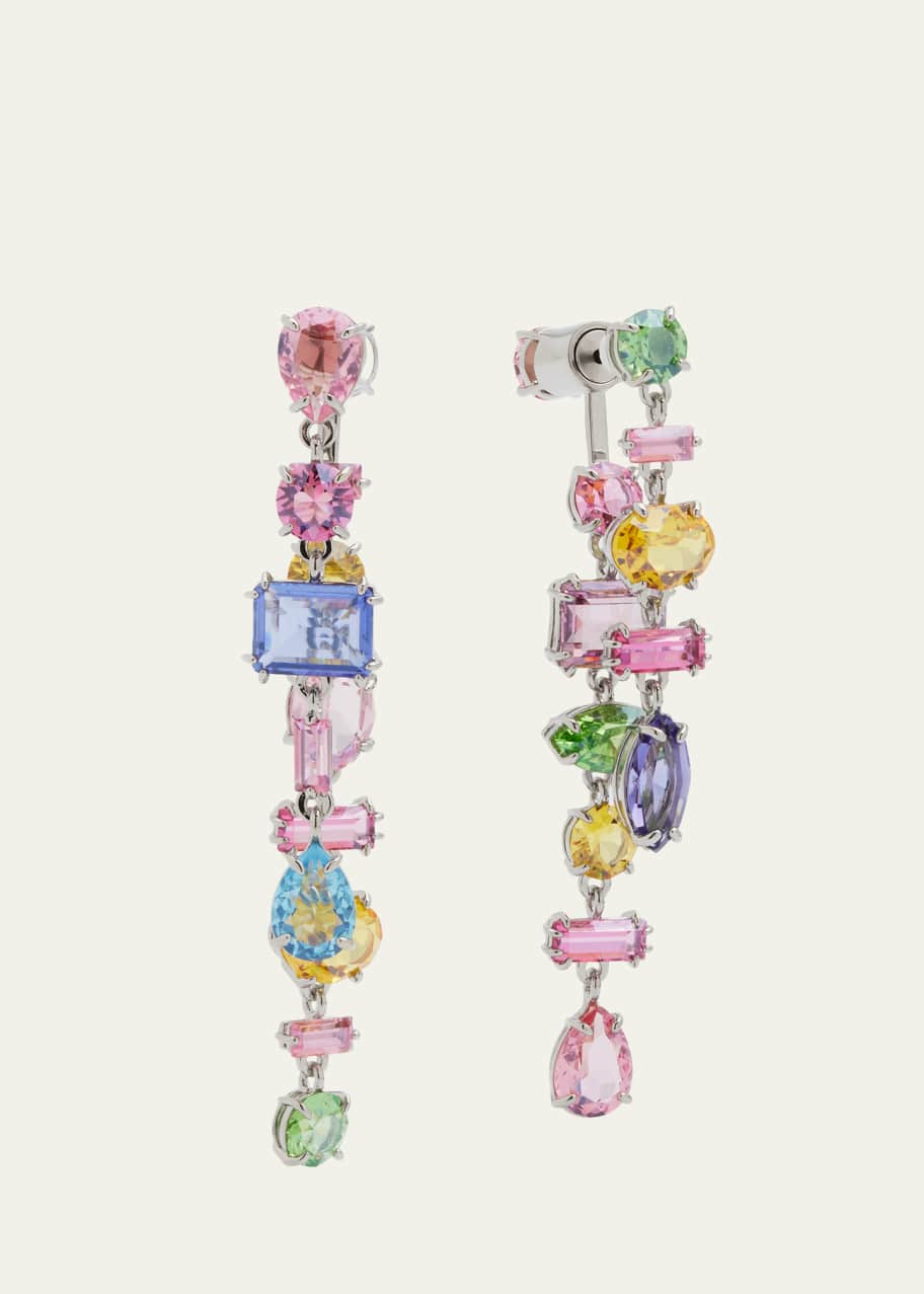SWAROVSKI Gema Long Drop Earrings with Rhodium Plating, Multicolor ...