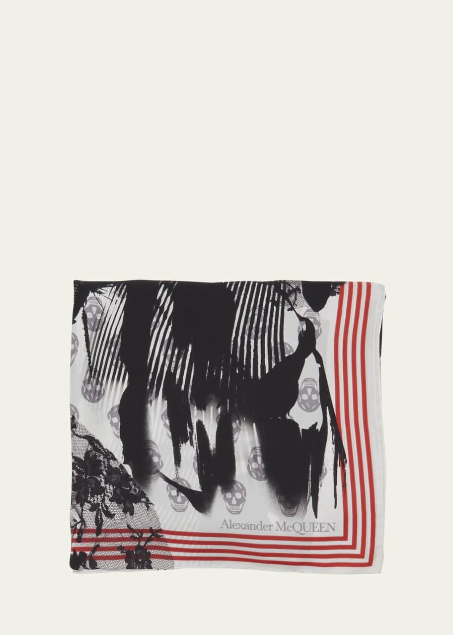 McQueen Men's Skull-Print Biker Scarf - Bergdorf Goodman