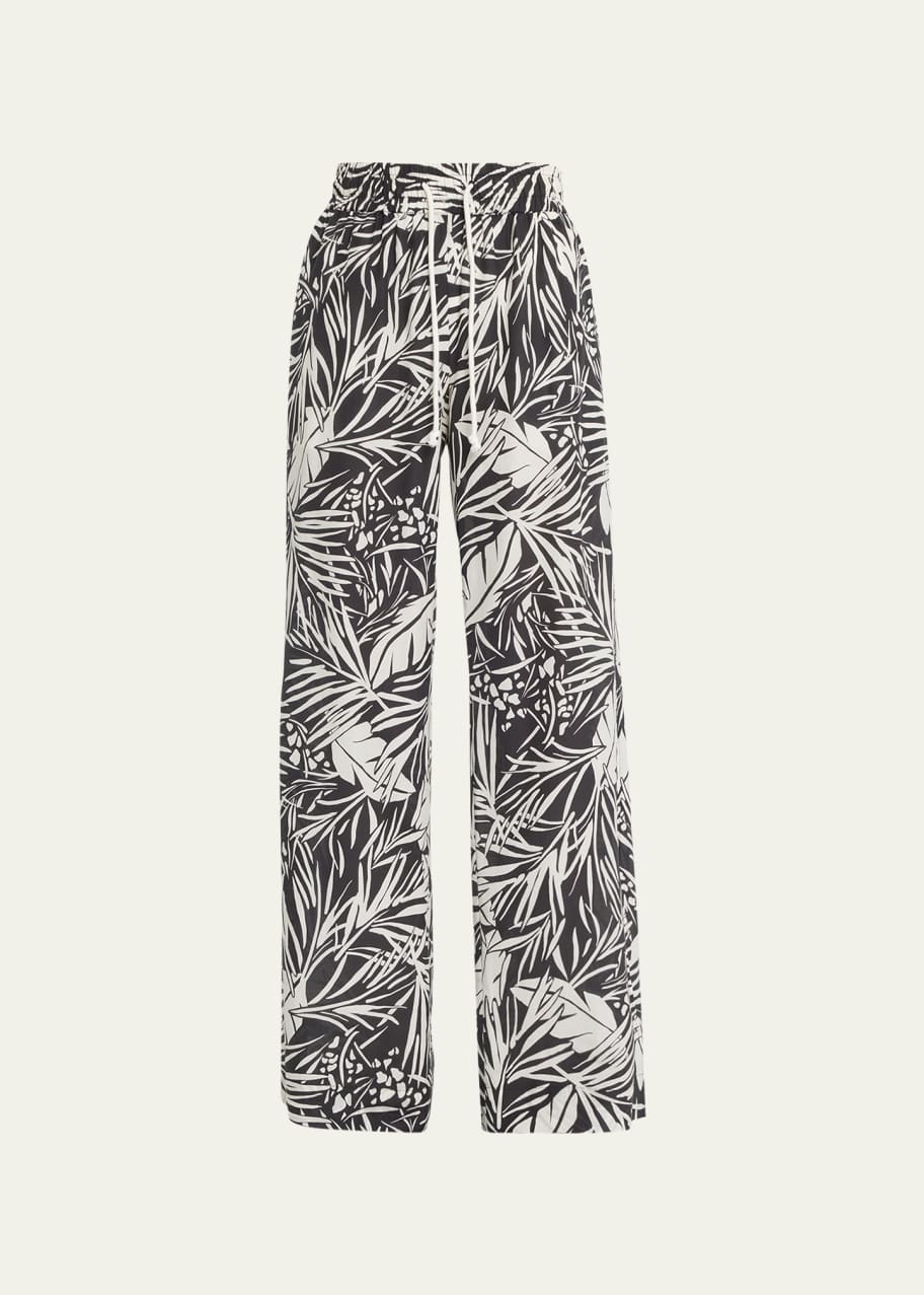 FRAME Palm-Printed Drawstring Lounge Pants - Bergdorf Goodman