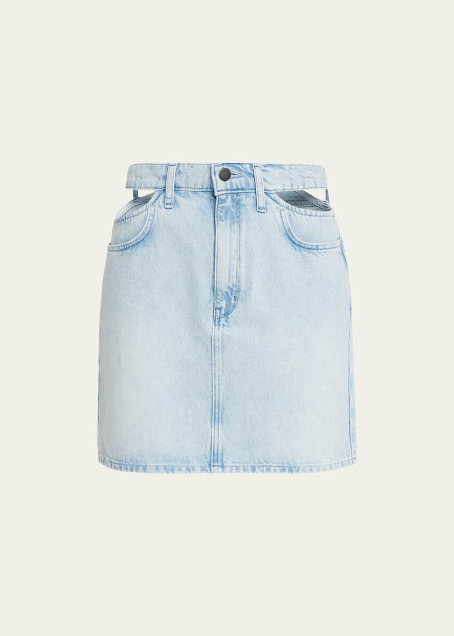Triarchy Ms. Stone High Rise Cut-Out Denim Skirt - Bergdorf Goodman