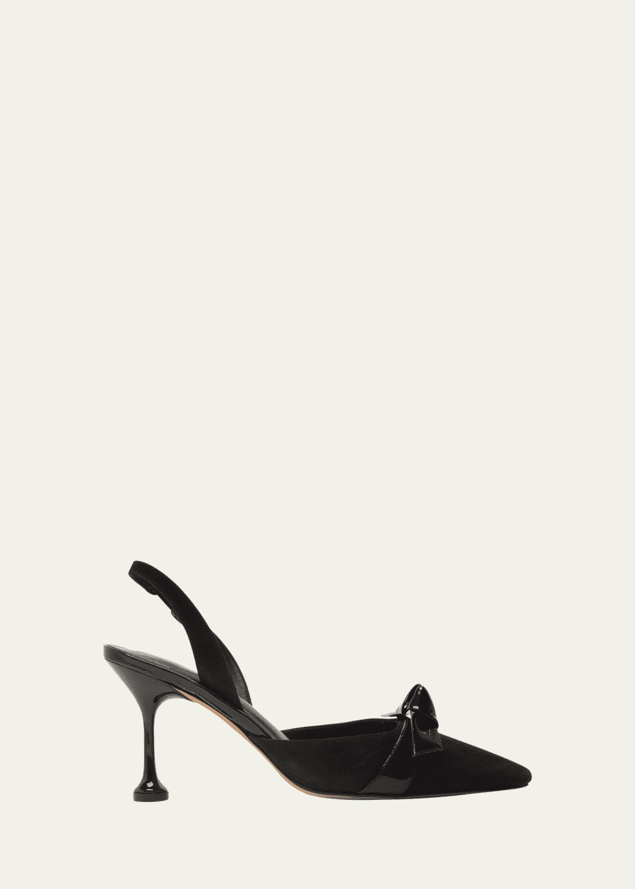 Alexandre Birman Clarita Suede Bow Halter Pumps - Bergdorf Goodman
