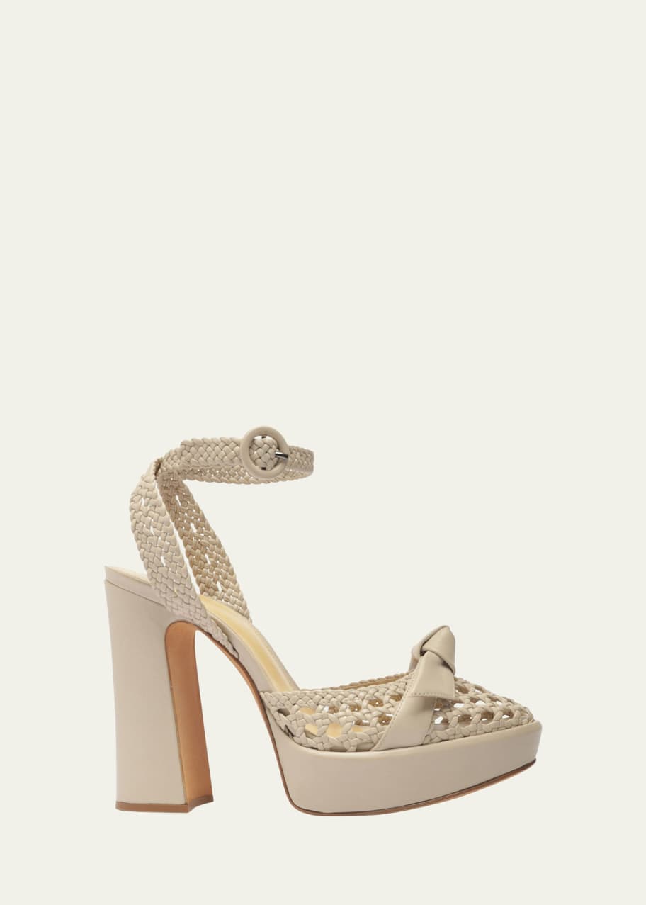 Alexandre Birman Clarita Woven Ankle-Strap Platform Pumps - Bergdorf ...
