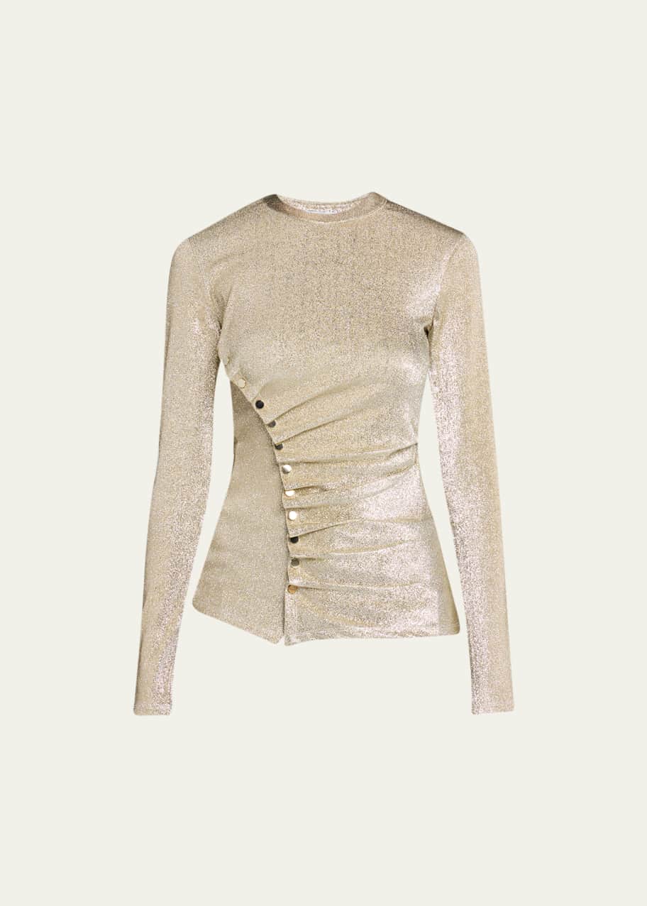 Rabanne Metallic Side Snap Top - Bergdorf Goodman