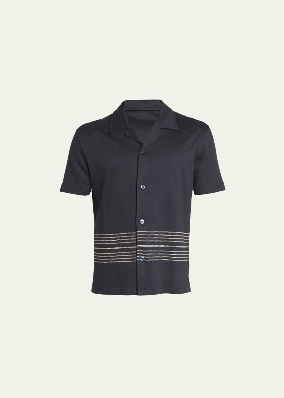 Loro Piana Men's Banyan Jersey Linen Camp Shirt - Bergdorf Goodman