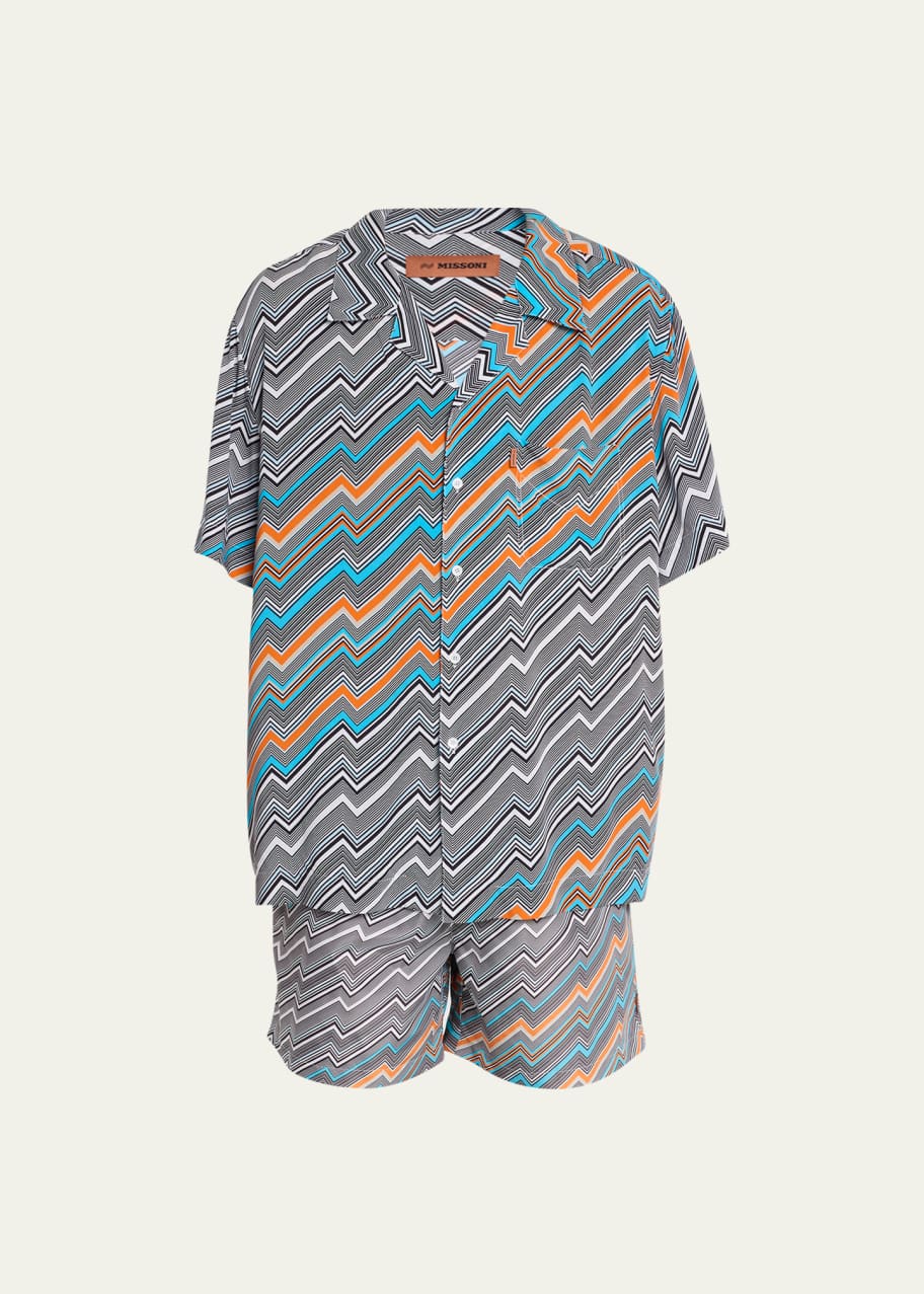 Missoni Men's Diagonal Zigzag Camp Shirt - Bergdorf Goodman Missoni Men's Diagonal Zigzag Camp Shirt - Bergdorf Goodman